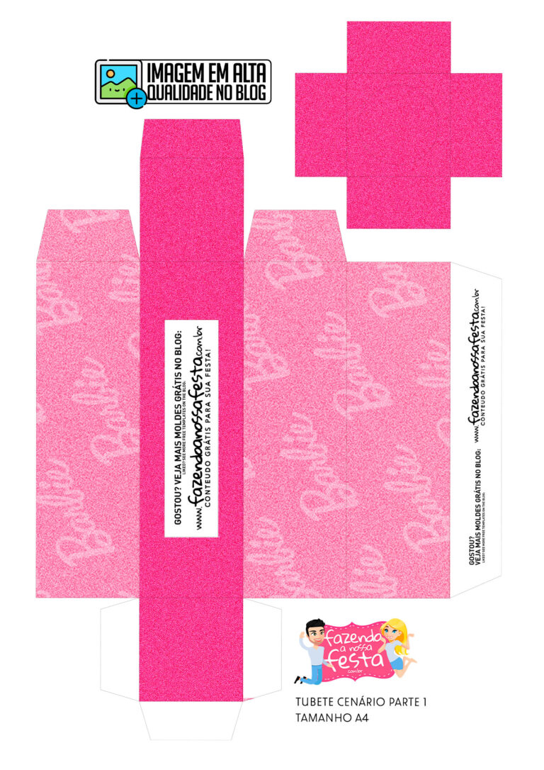 Tubete Cenario Kit Digital Barbie - Fazendo a Nossa Festa