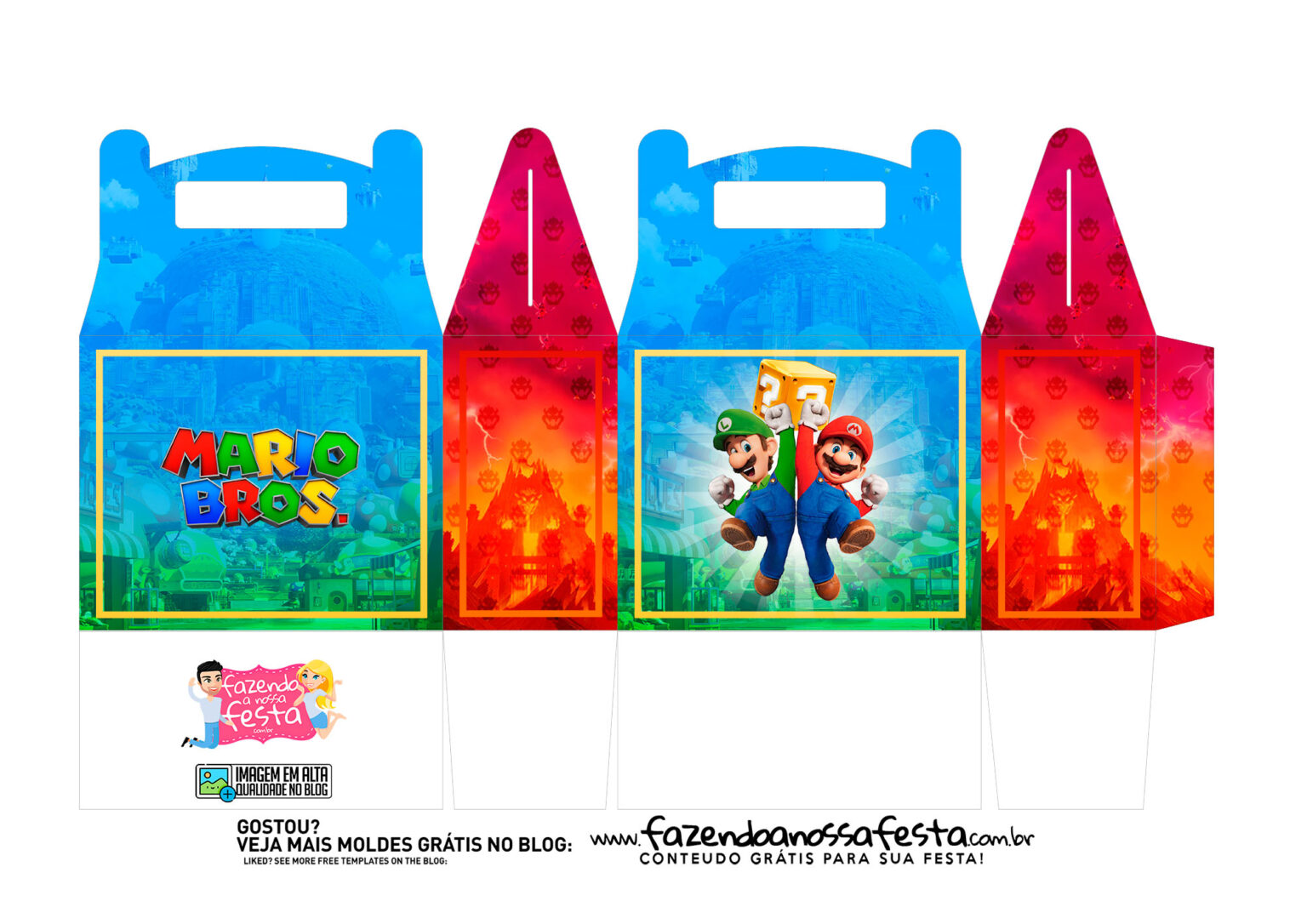 Caixa Maleta Mario Bros Filme Fazendo A Nossa Festa