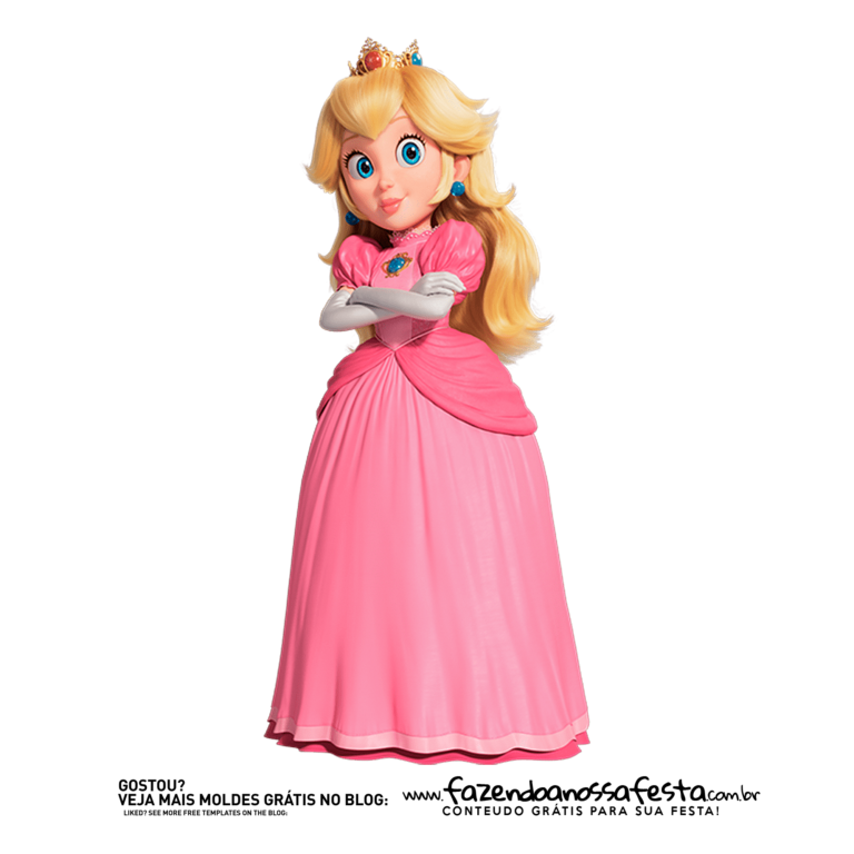Kit Digital Peach - Princesa do Mario + de 70 Moldes