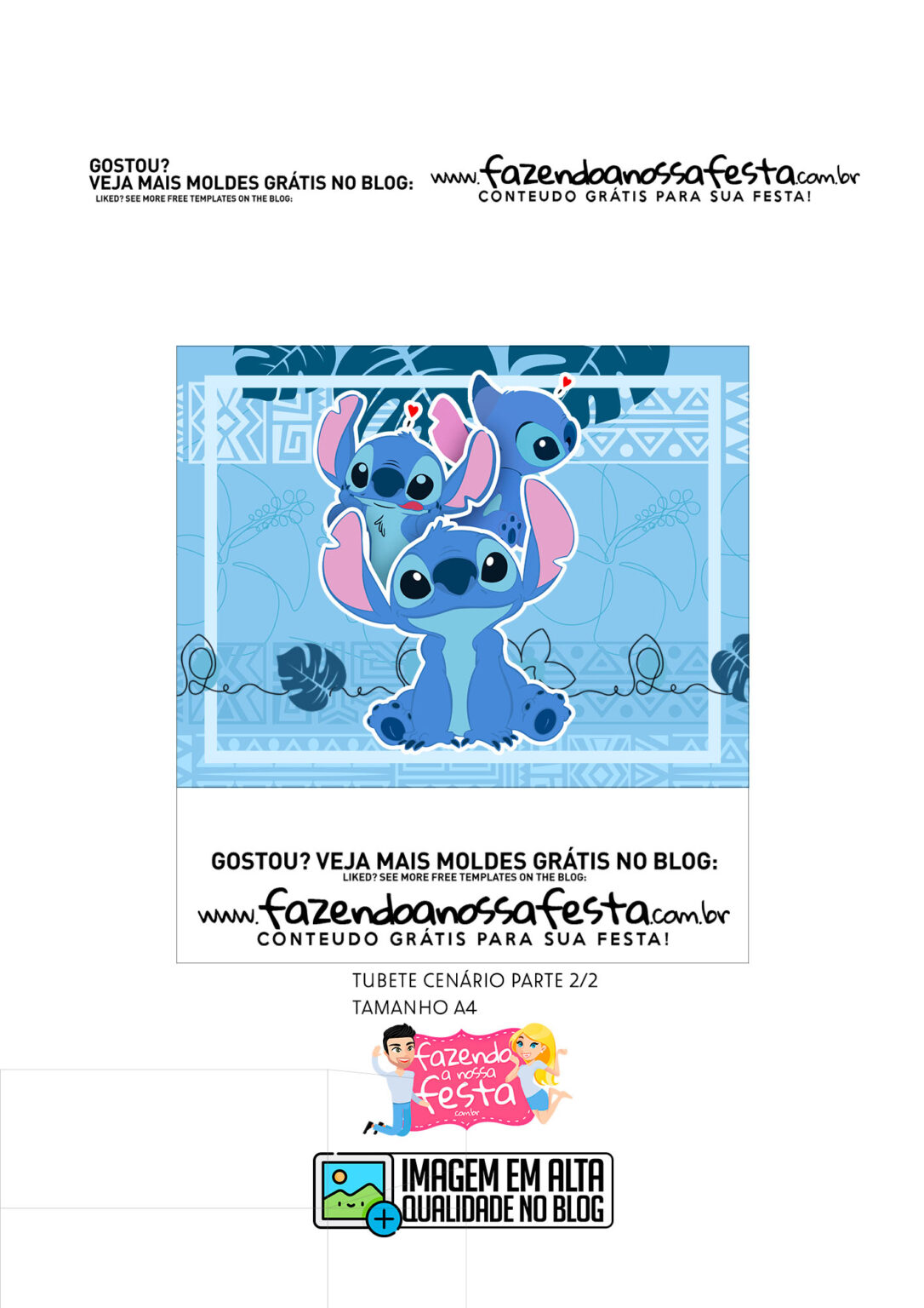 Tubete Cenario 2 Stitch - Fazendo a Nossa Festa