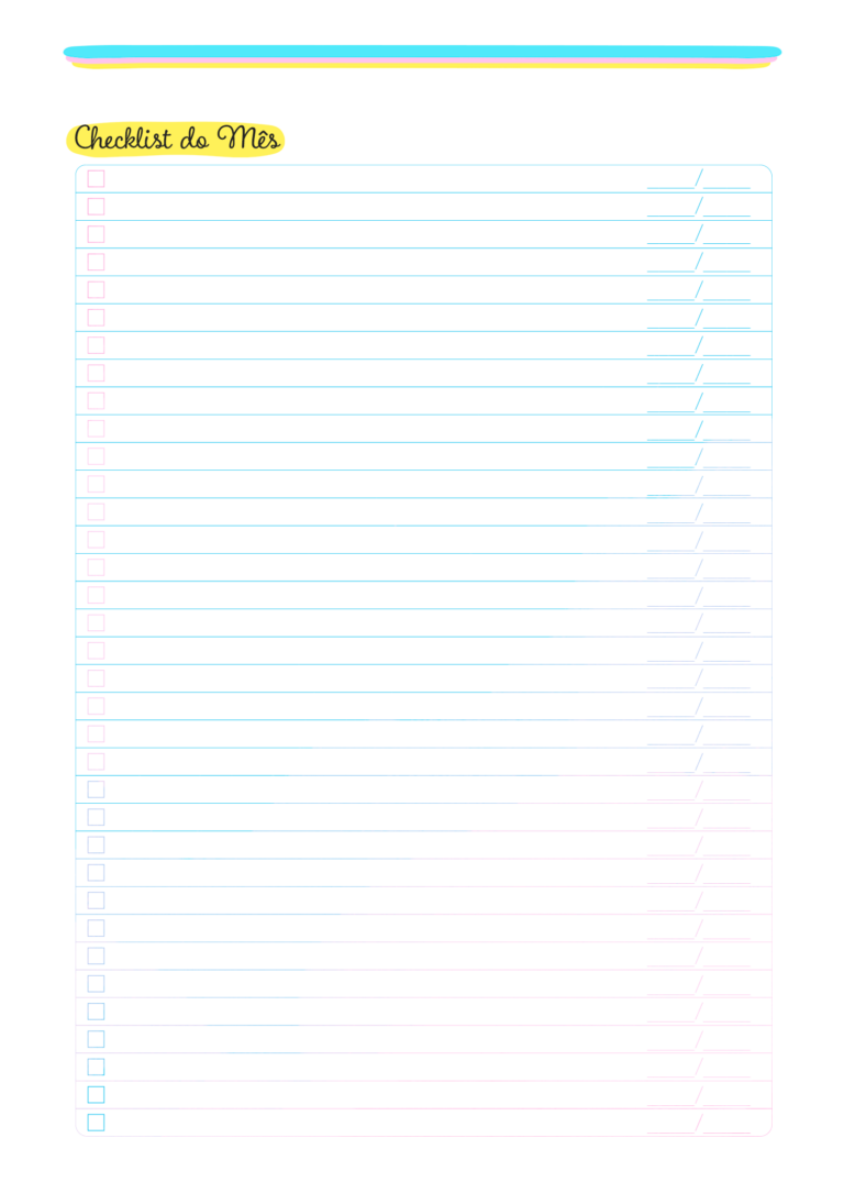 Checklist do Mes Planner Colorido 25 - Fazendo a Nossa Festa