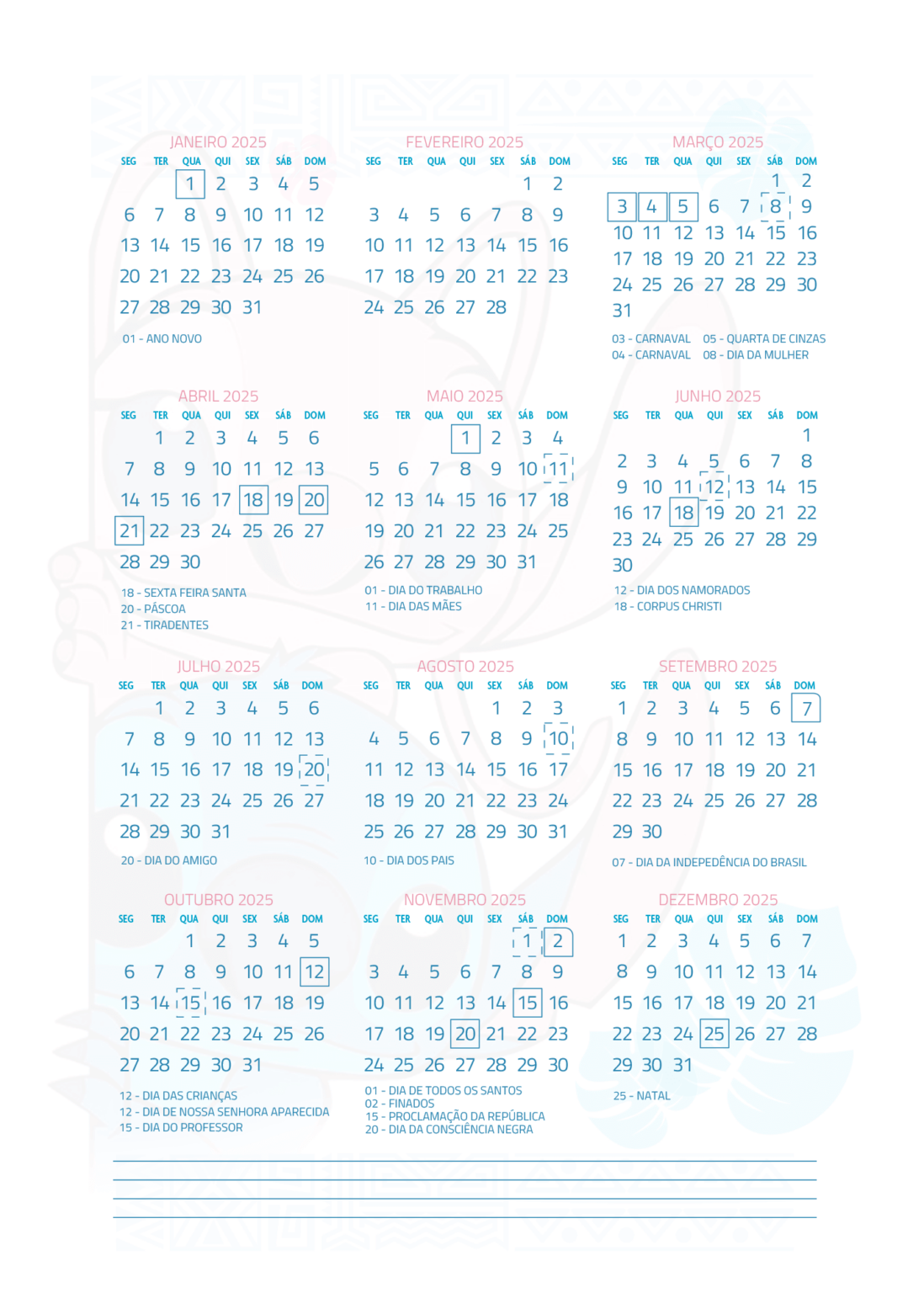 Calendario Professor Planner Professor Stitch e Angel - Fazendo a Nossa ...