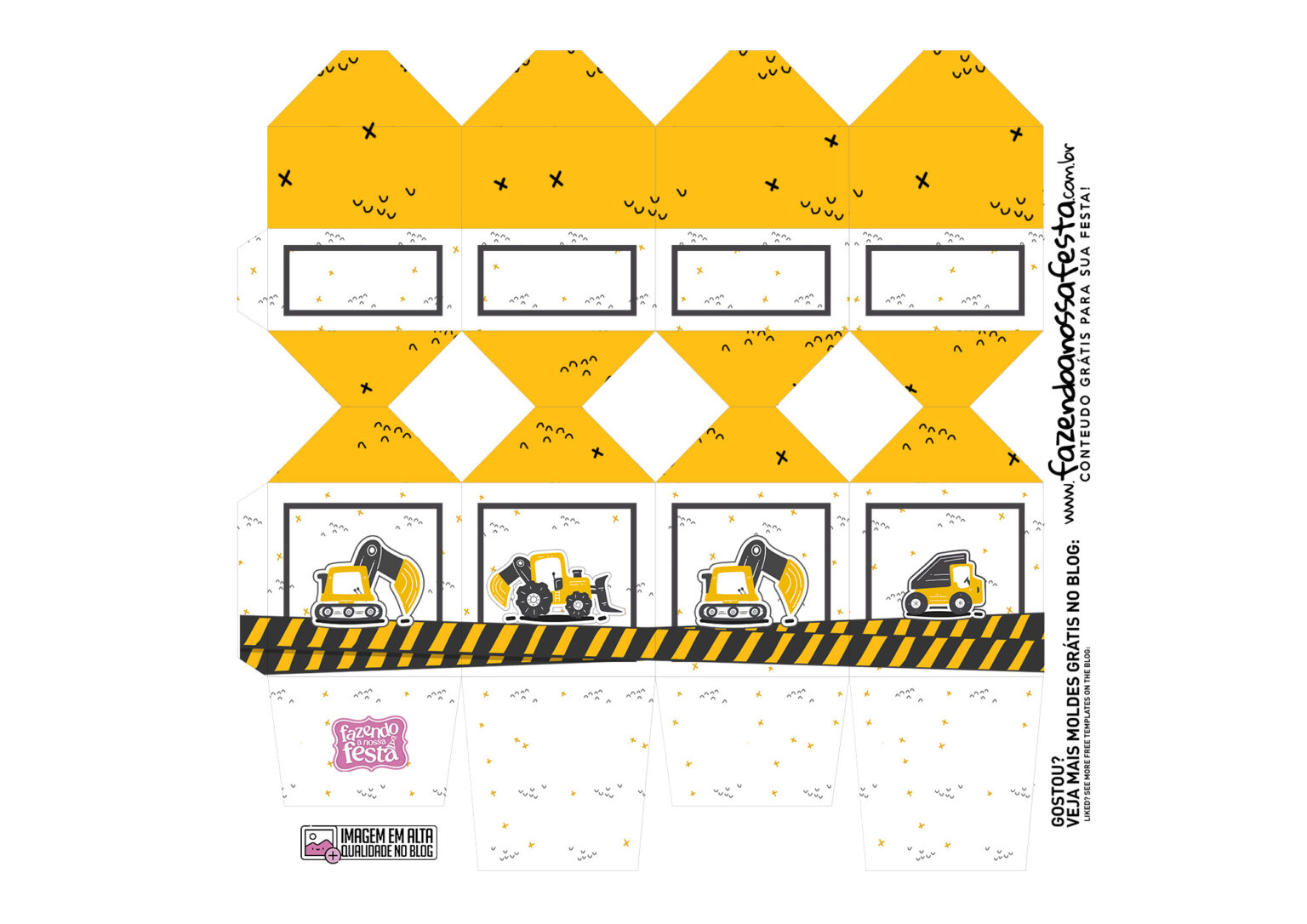 Meia Caixa Bala Kit Festa Construcao - Fazendo a Nossa Festa