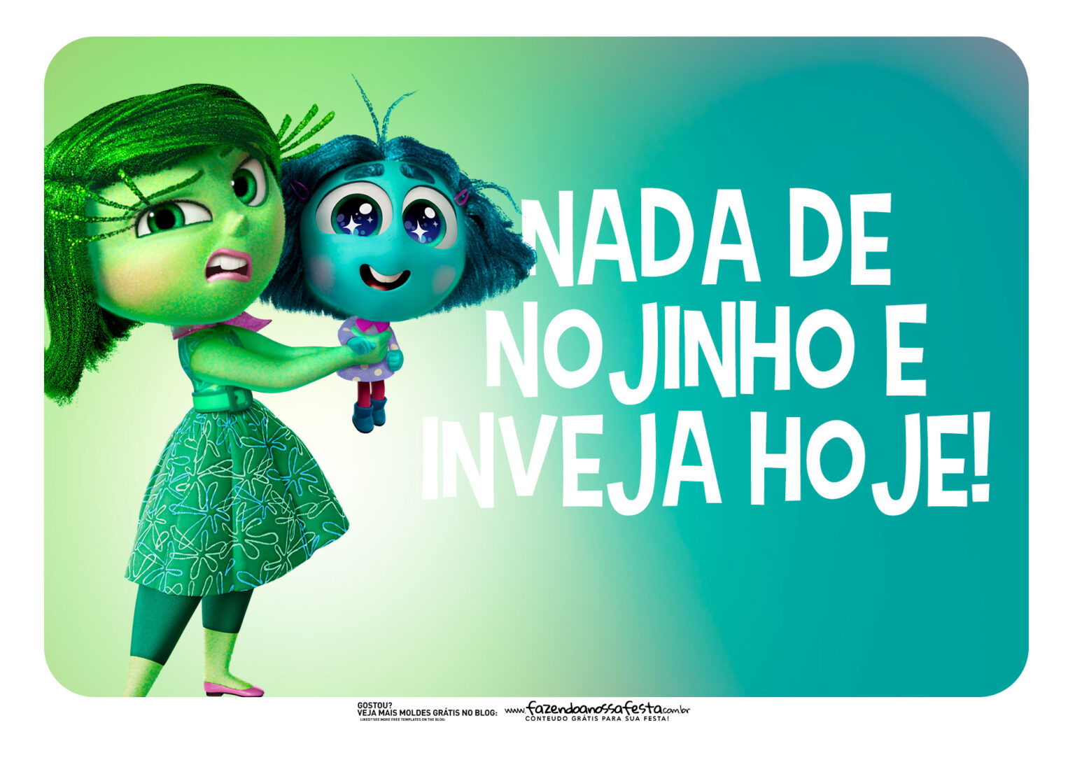 Placa Nojinho e Inveja Kit Festa Divetidamente - Fazendo a Nossa Festa Placa Nojinho e Inveja Kit Festa Divetidamente - Fazendo a Nossa Festa