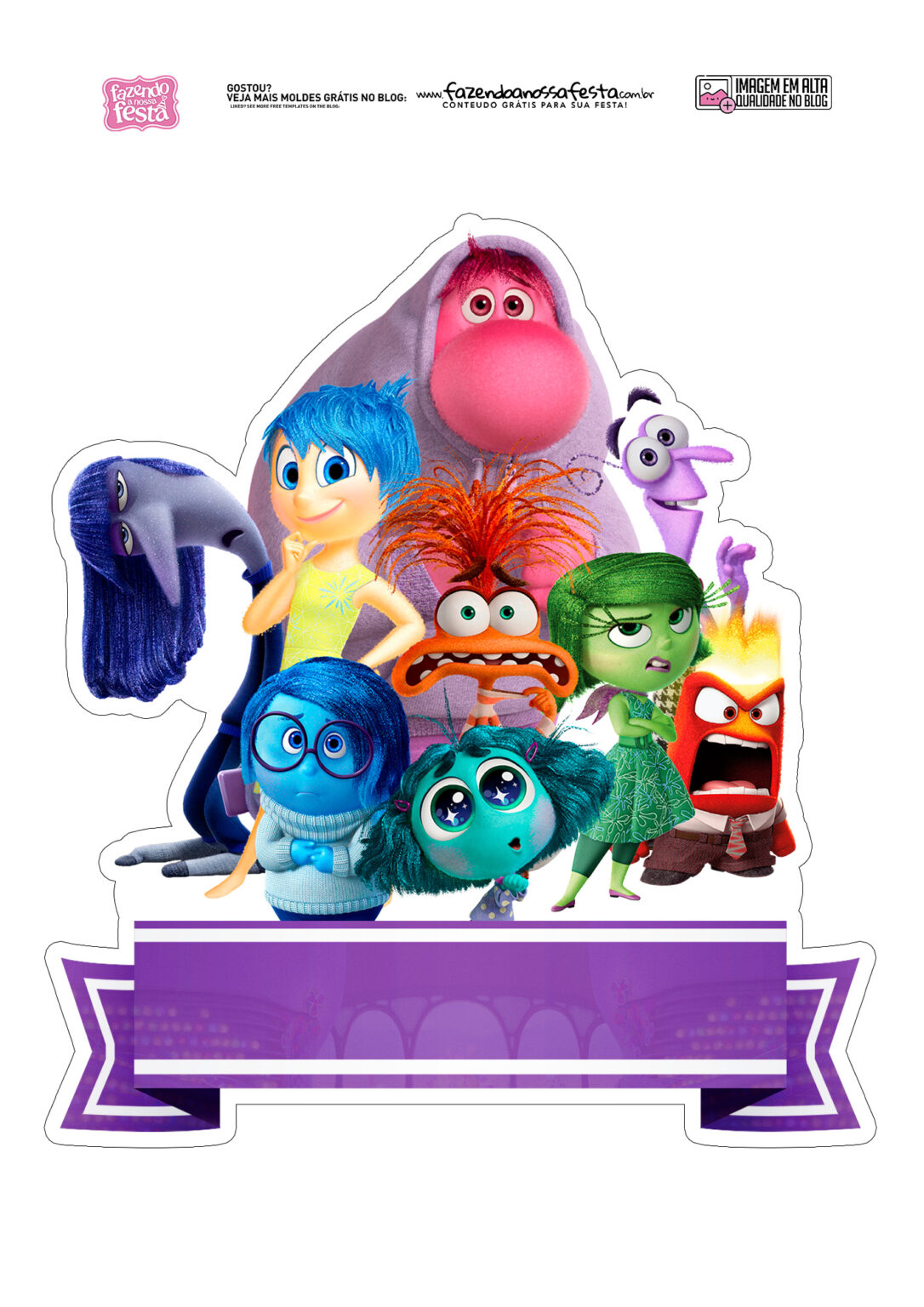 Topo de Bolo Divertidamente 2 - Fazendo a Nossa Festa