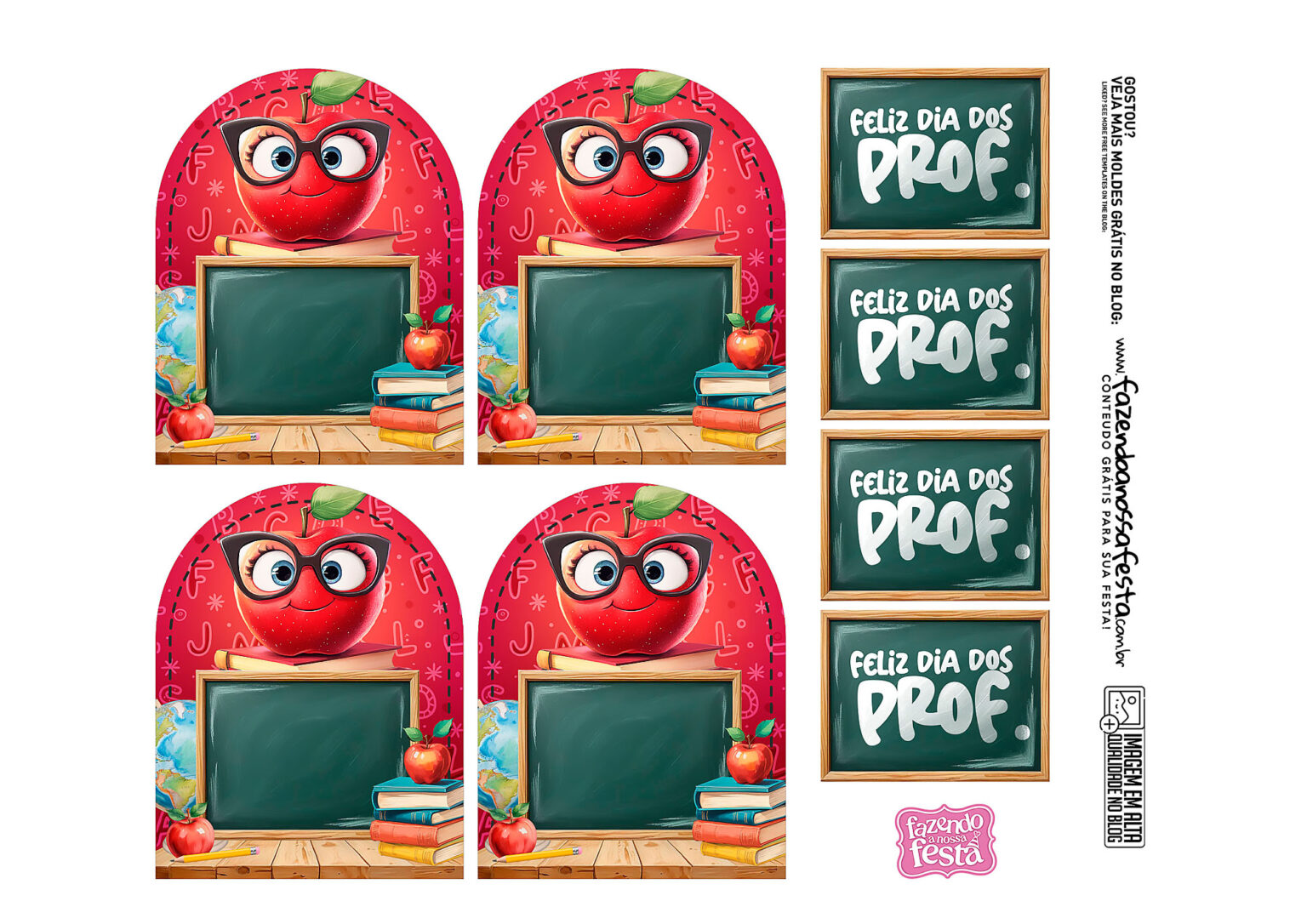 Cartao com Post It Dia dos Professores 17 - Fazendo a Nossa Festa