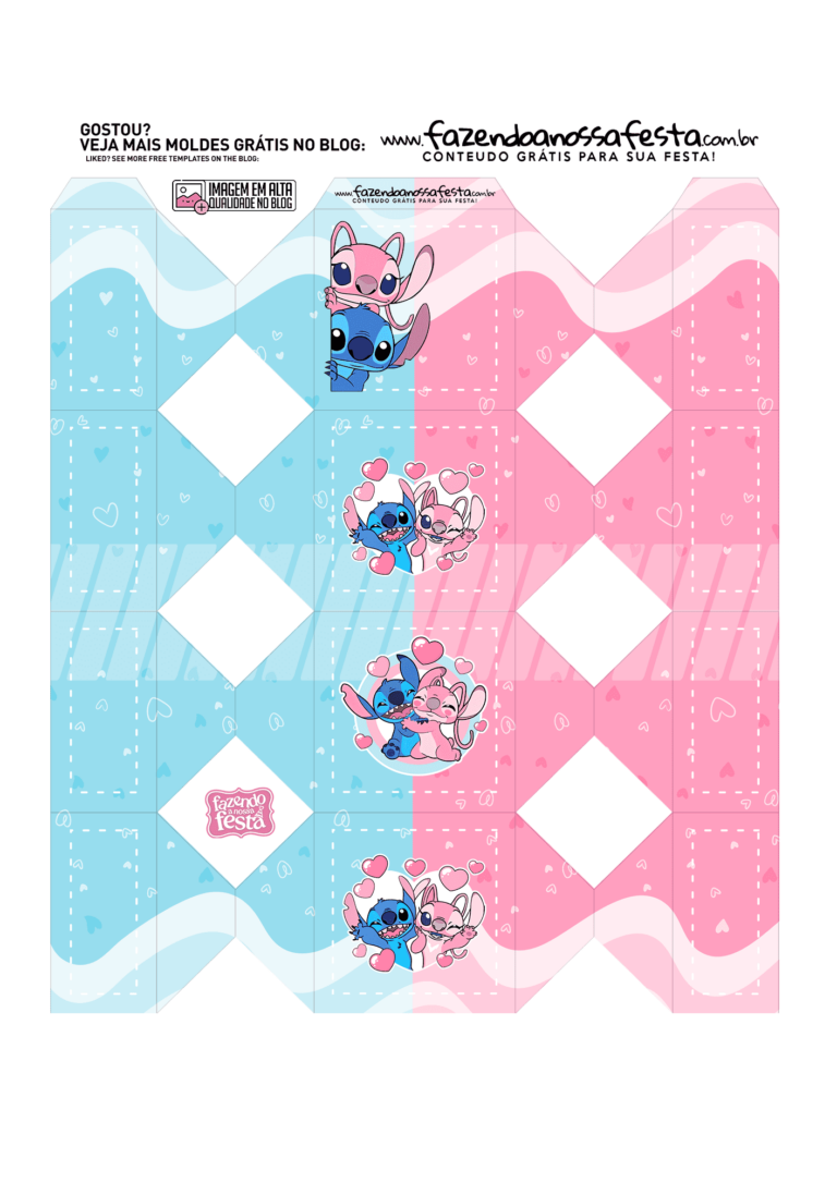 Caixa Bala Stitch e Angel - Fazendo a Nossa Festa