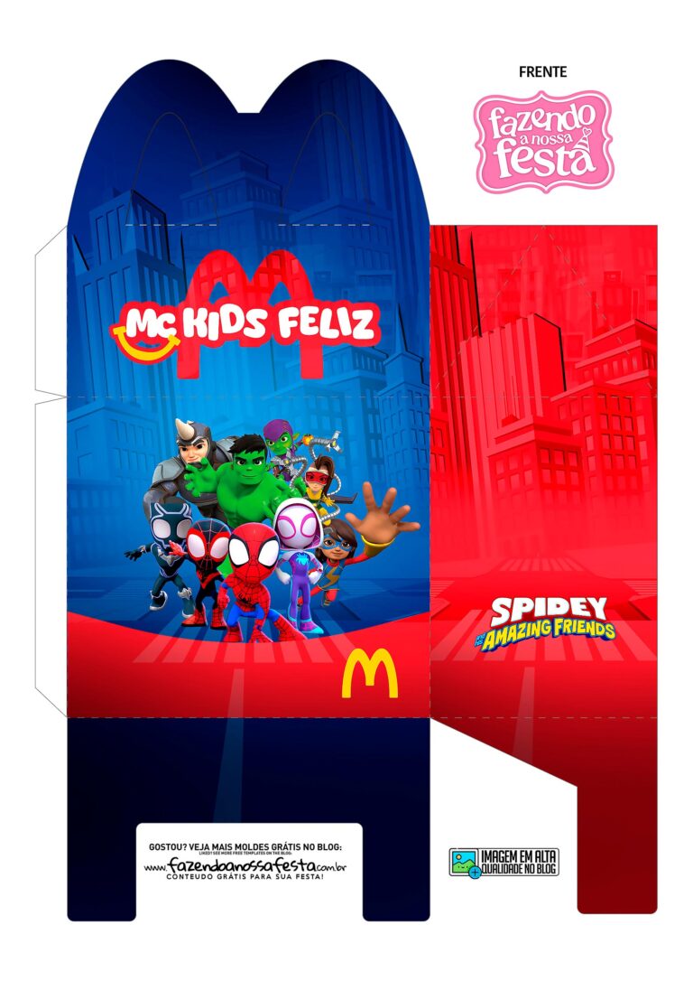 Caixa MC Kids Feliz Spidey Frente v3 - Fazendo a Nossa Festa
