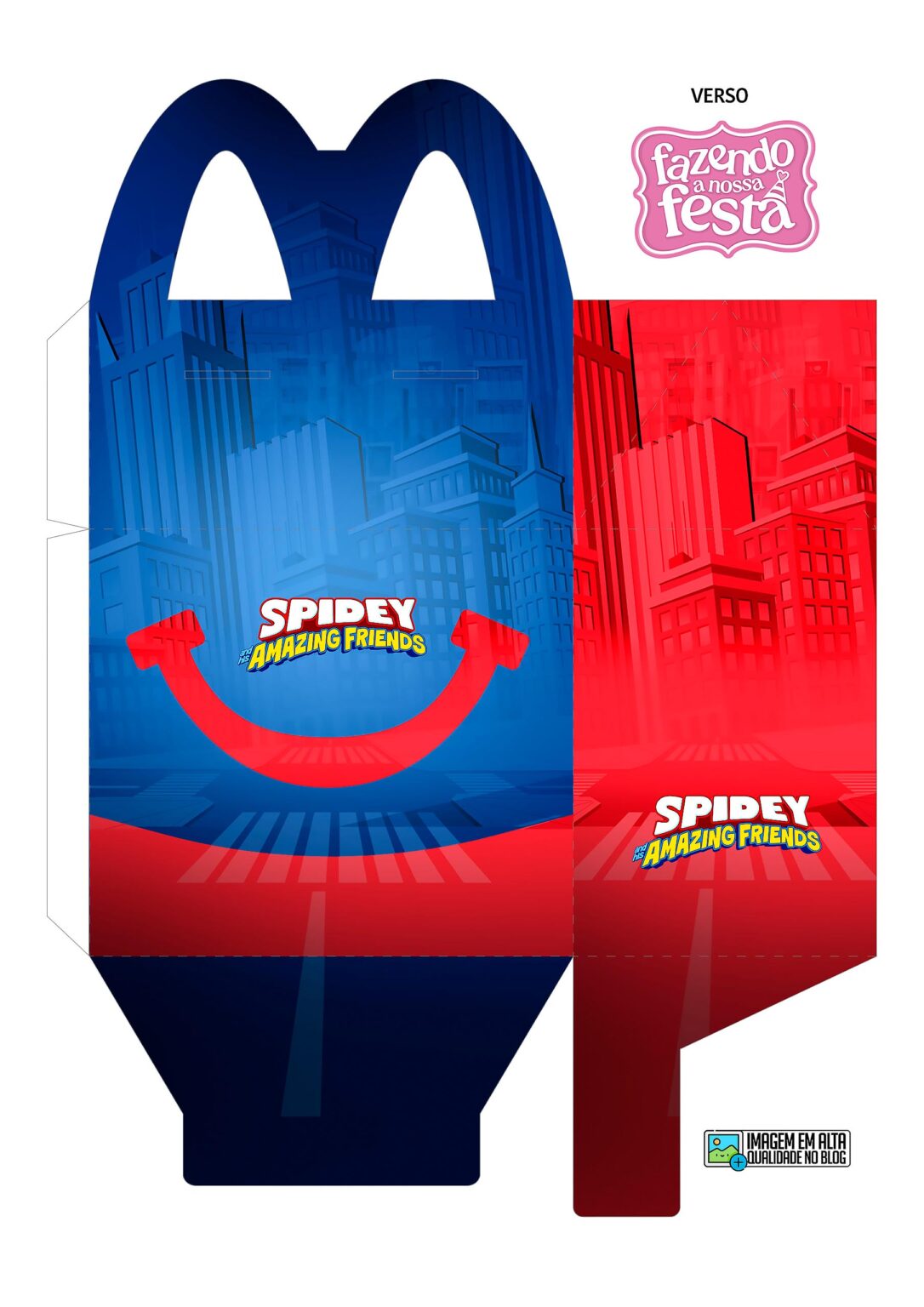 Caixa MC Kids Feliz Spidey Verso - Fazendo a Nossa Festa