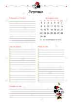Calendario Mensal Setembro Planner Minnie 25 - Fazendo a Nossa Festa