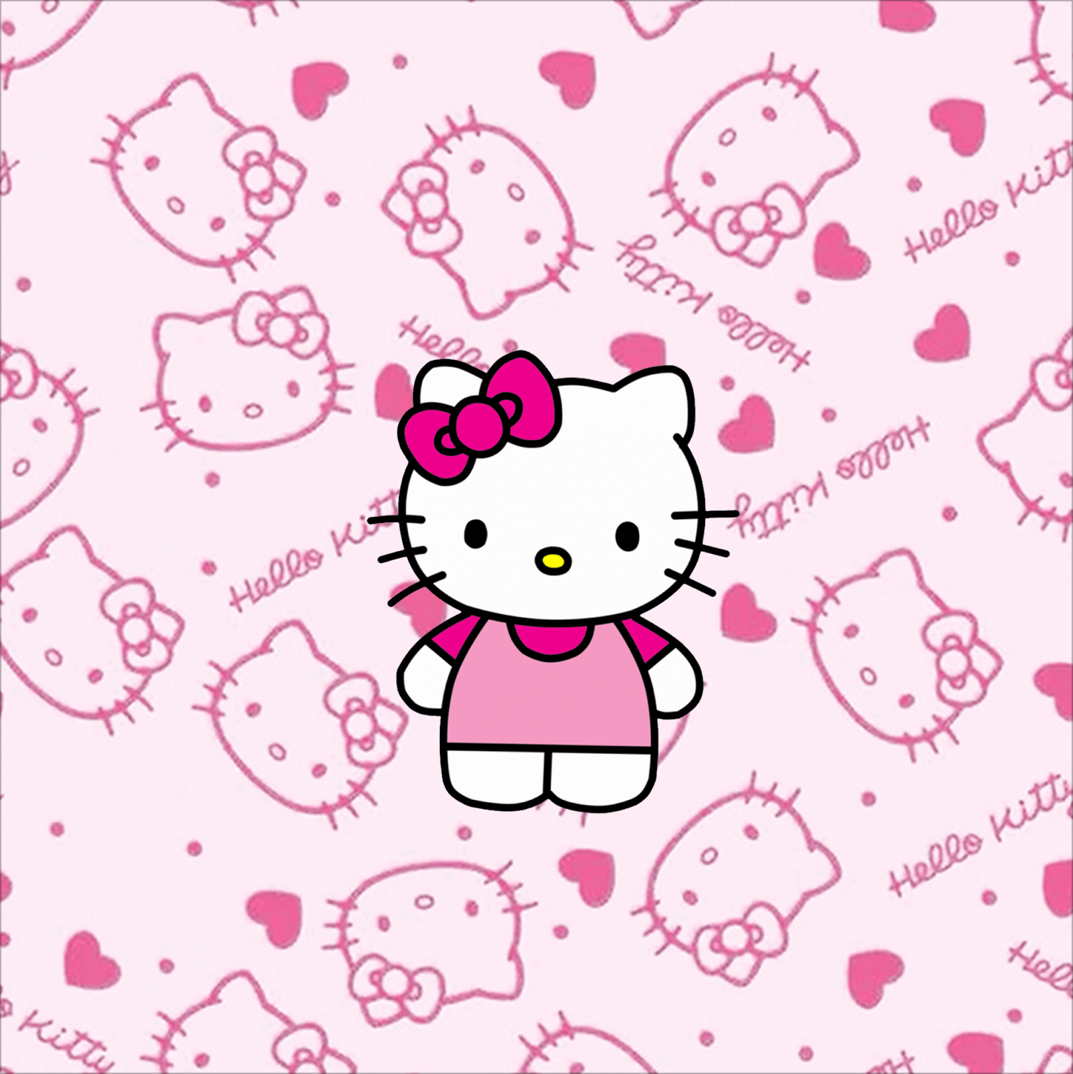 Molde Quadrado Kit Festa Hello Kitty - Fazendo a Nossa Festa